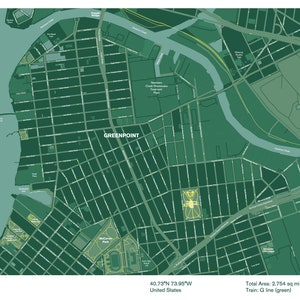 Print - Map of Greenpoint, Brooklyn, New York City - Etsy