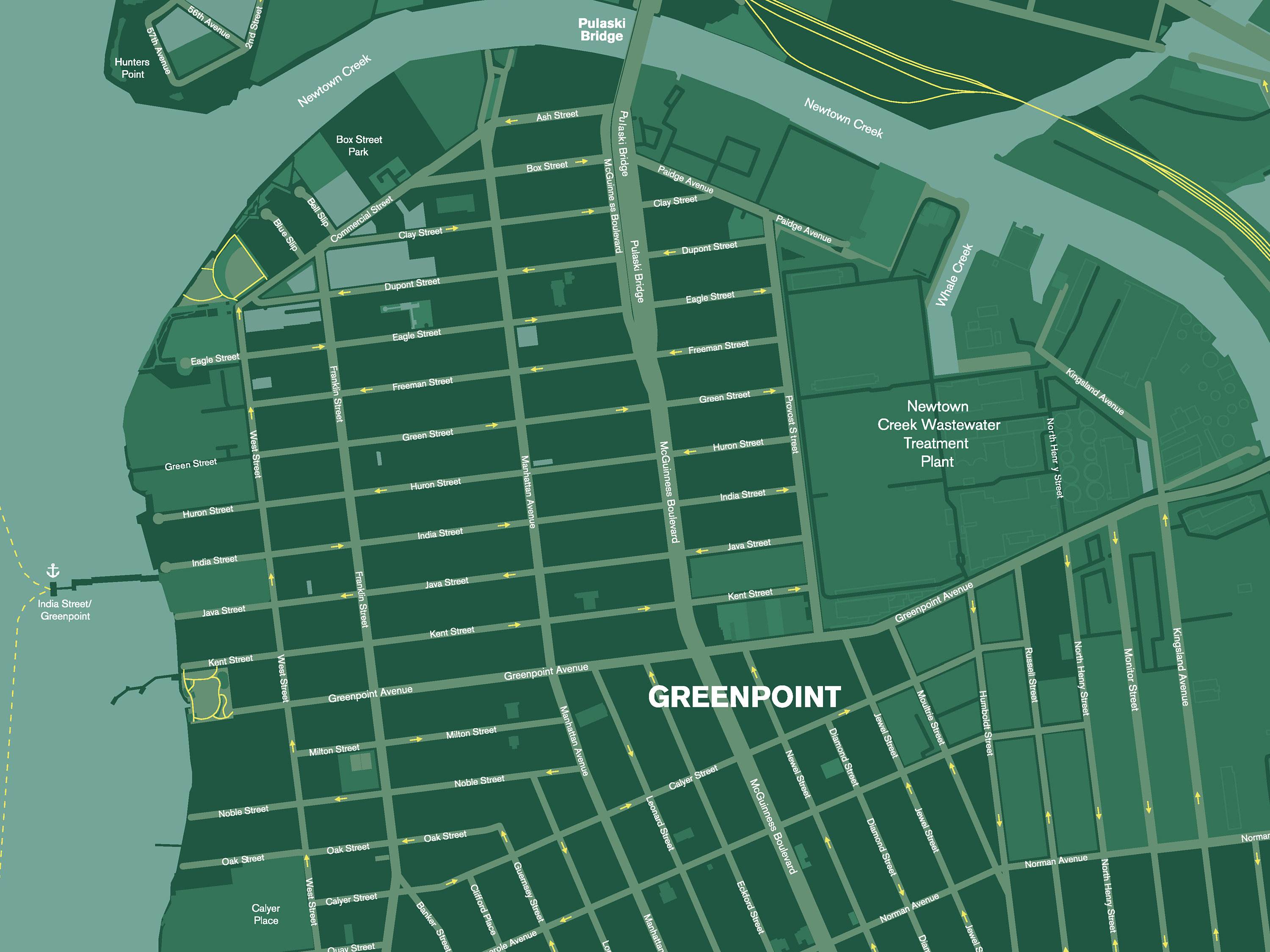 Print - Map of Greenpoint, Brooklyn, New York City - Etsy