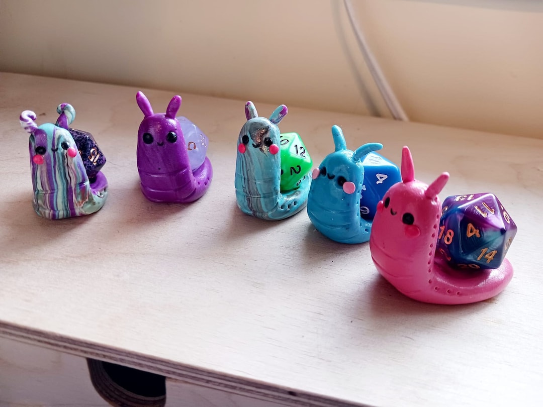 Dice Snails, Dnd Dice Guardian, Weird Decor, Role Playing Miniatures ...