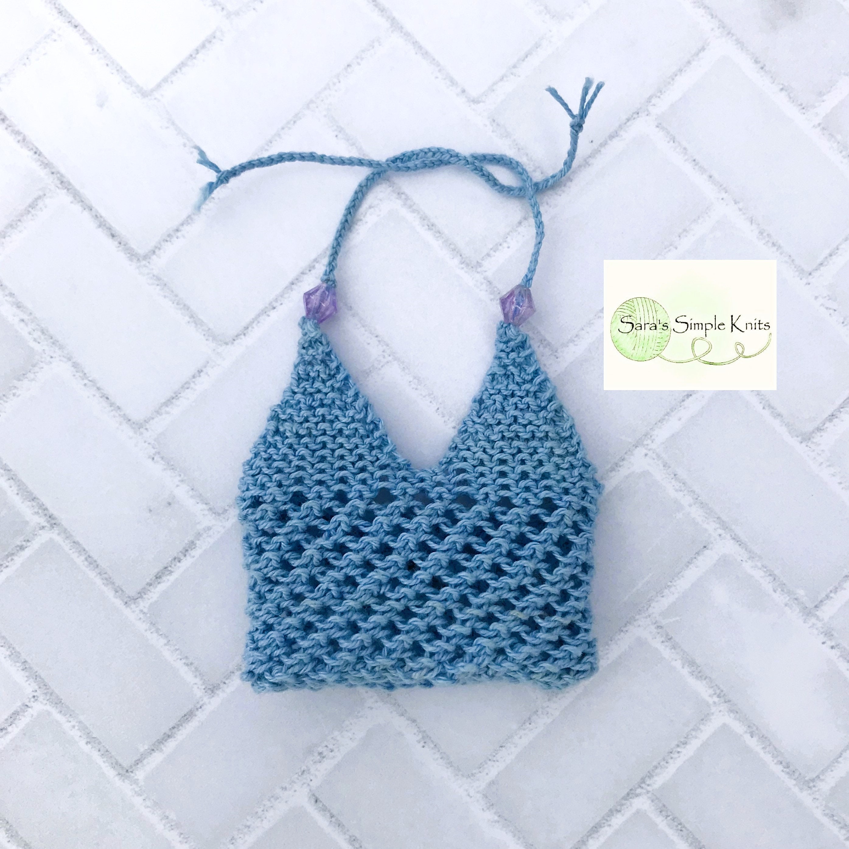 Halter Top Knitting Pattern for 11.5 Inch Fashion Doll Clothing Pattern for Beginning Knitters ...