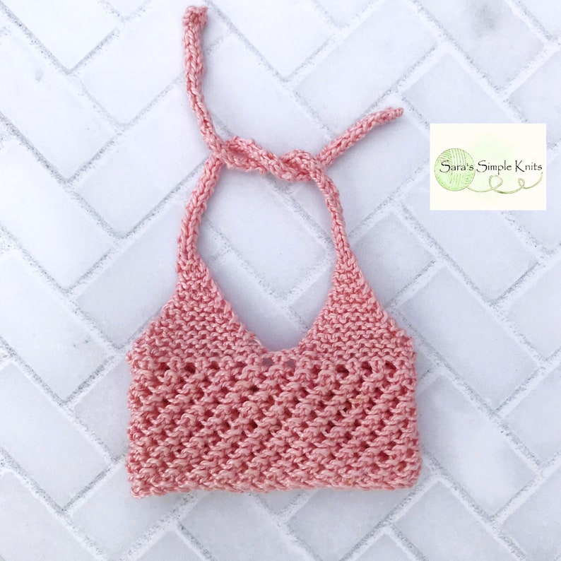 Halter Top Knitting Pattern for 11.5 Inch Fashion Doll Clothing Pattern for Beginning Knitters ...