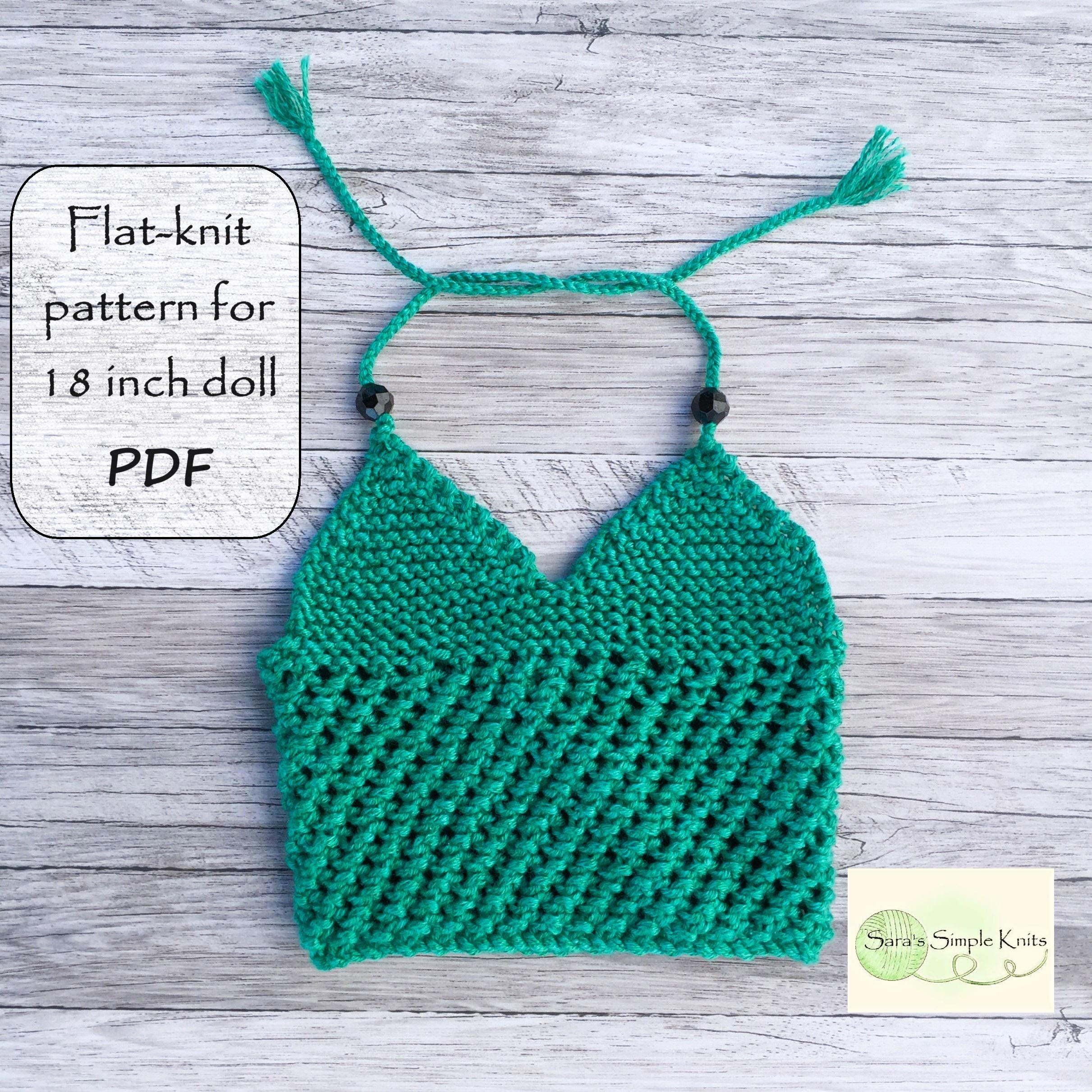 Halter Top Knitting Pattern for 18 Inch Fashion Doll Clothing Pattern for Beginning Knitters ...