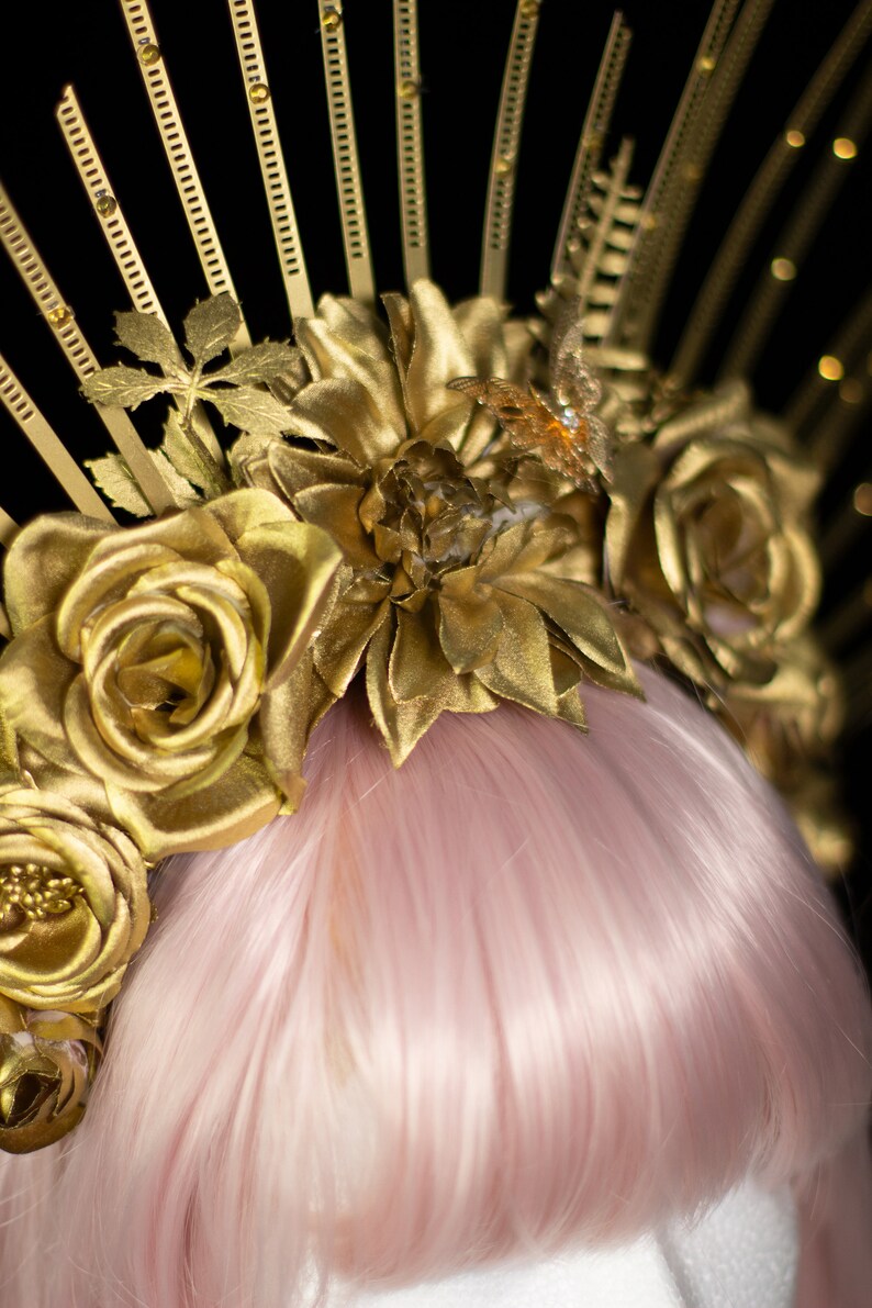Gold Halo Crown - Halo Crown - Festival Crown - Flower Crown - Sunburst ...