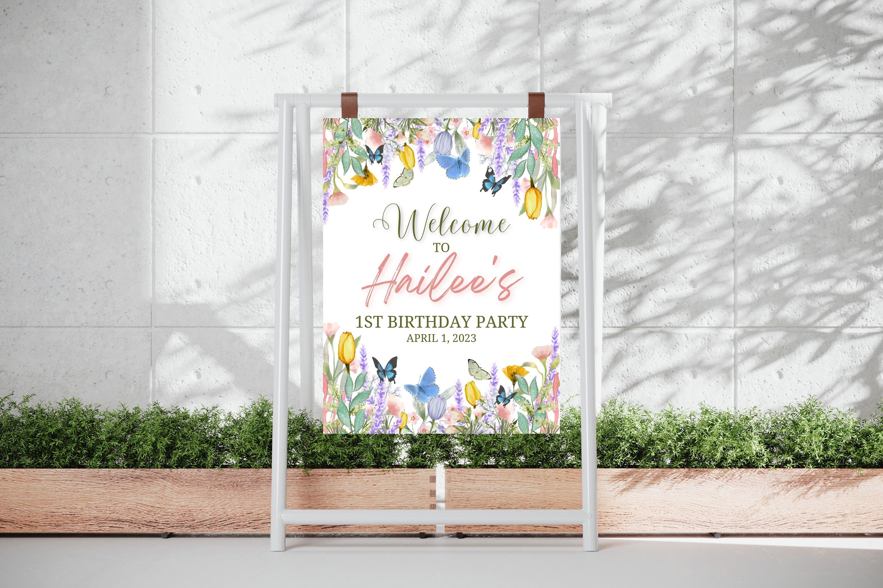 Spring Floral Welcome Birthday Sign - Etsy