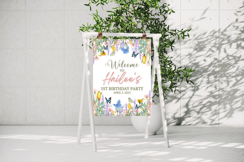 Spring Floral Welcome Birthday Sign - Etsy