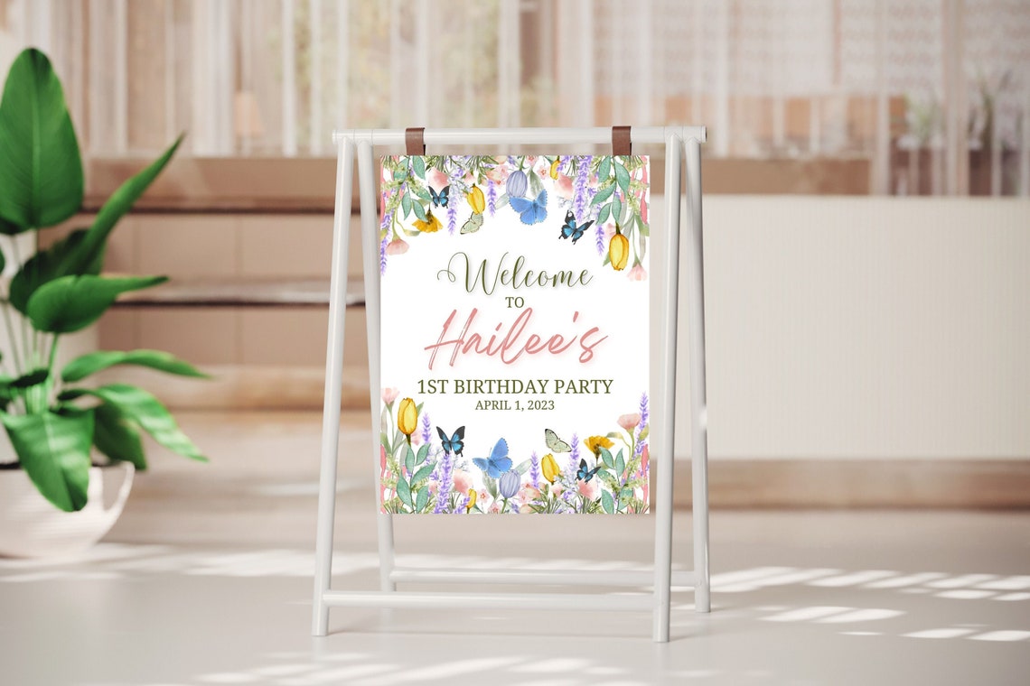 Spring Floral Welcome Birthday Sign - Etsy