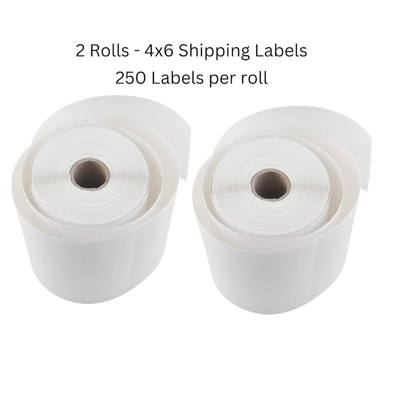 2 Rolls - 4" X 6" Thermal Shipping Label for Small Business, 250 Labels ...