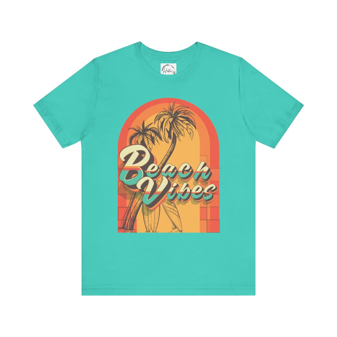 Beach Vibes Vacation Ocean Retro Vintage Palm Trees Surf Board Unisex ...