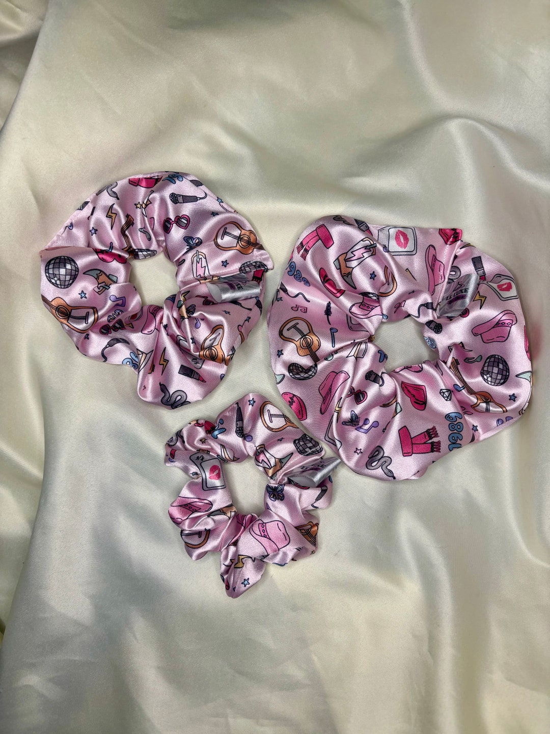 Swift Icons Faux Silk Scrunchies, Taylor Swift Inspired Scrunchie, Eras ...