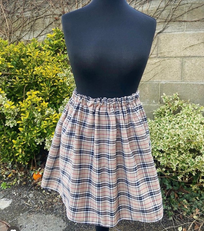 Caramel Tartan Skirt Handmade - Etsy