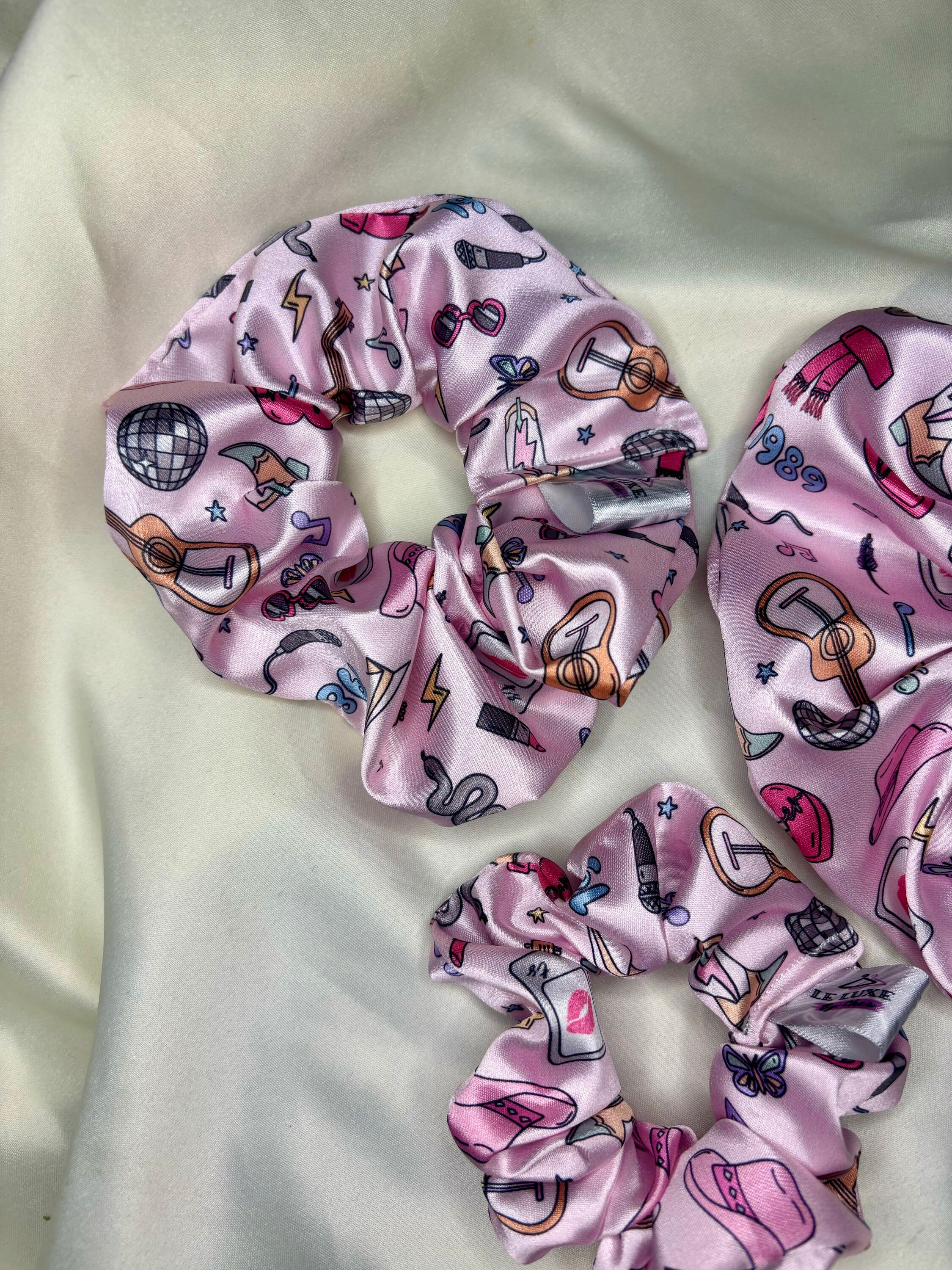 Swift Icons Faux Silk Scrunchies, Taylor Swift Inspired Scrunchie, Eras ...