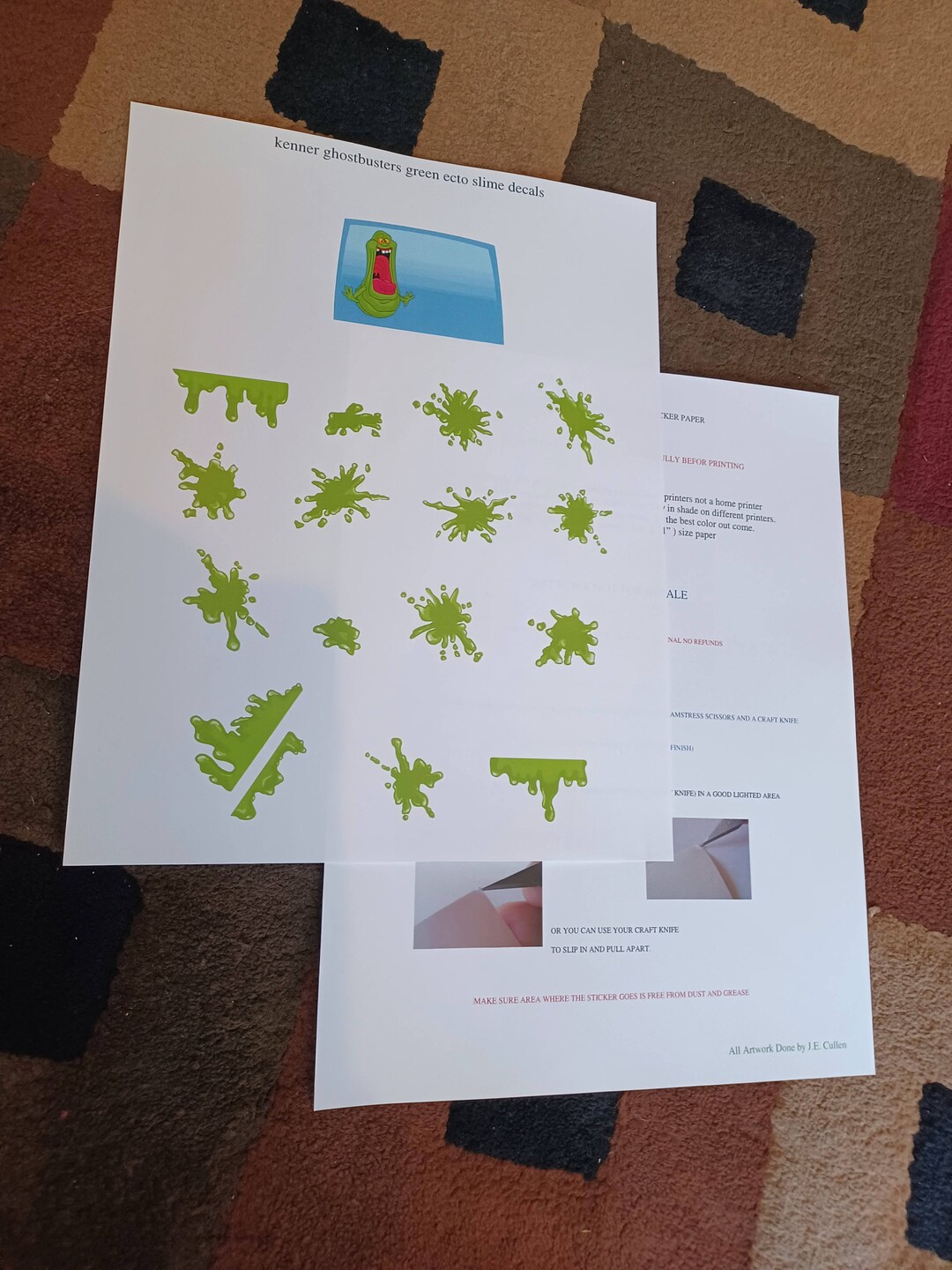 Kenner Ghostbusters Ecto Green Slime Decals - Etsy