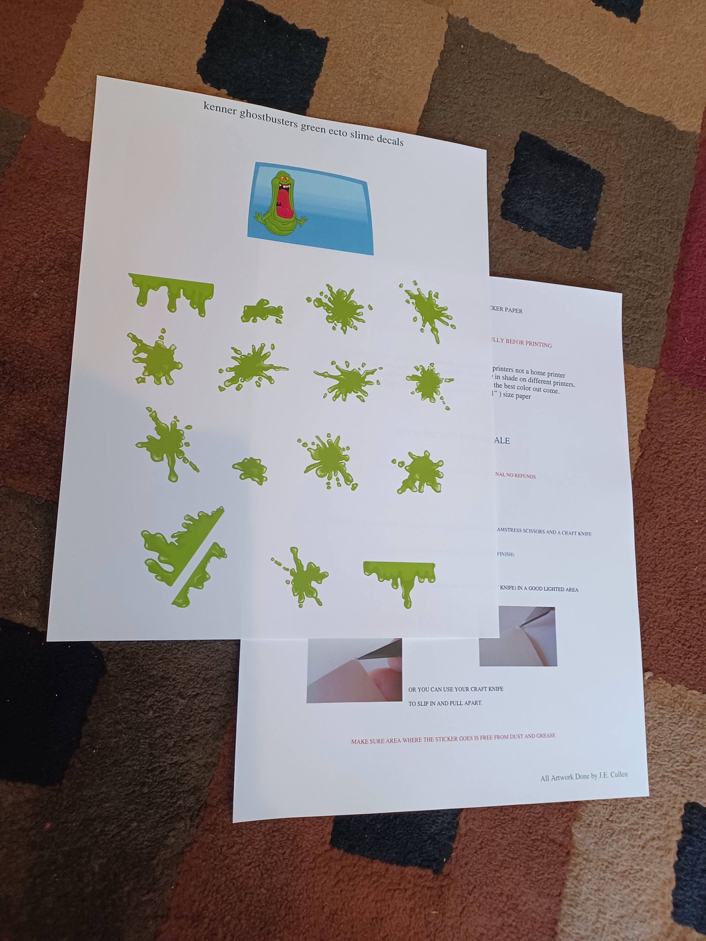 Kenner Ghostbusters Ecto Green Slime Decals - Etsy