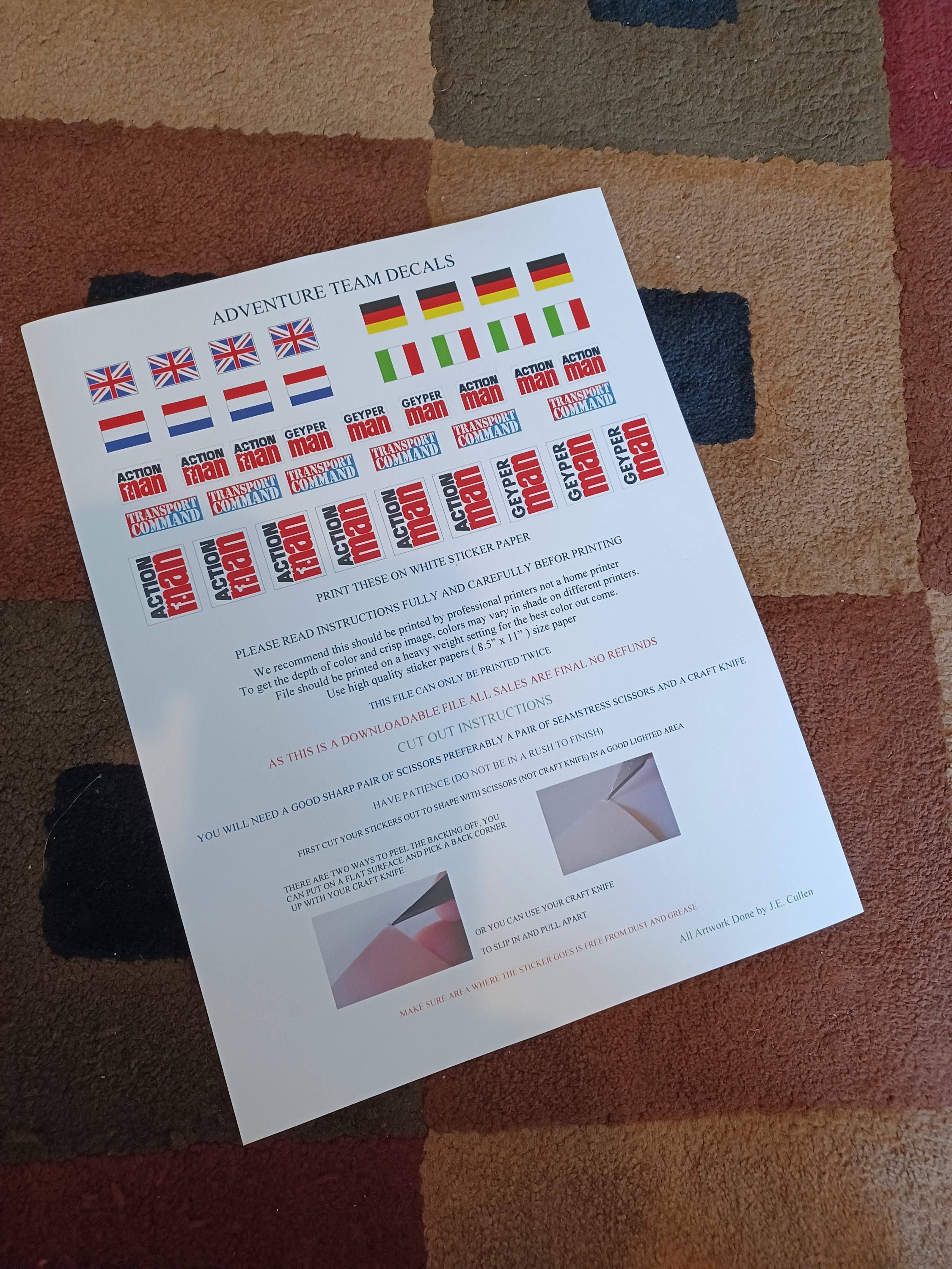 G.I. JOE Adventure Team Decals Downloadable Word Document File - Etsy