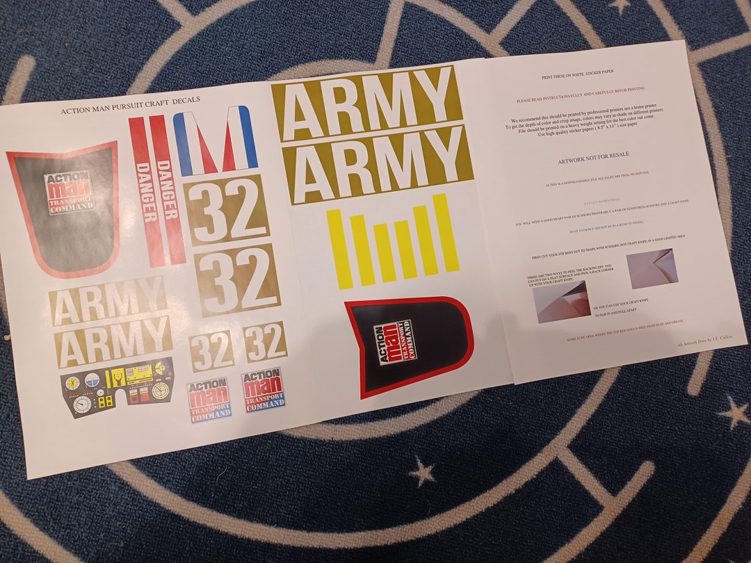 ACTION MAN Pursuit Craft Decals - Etsy