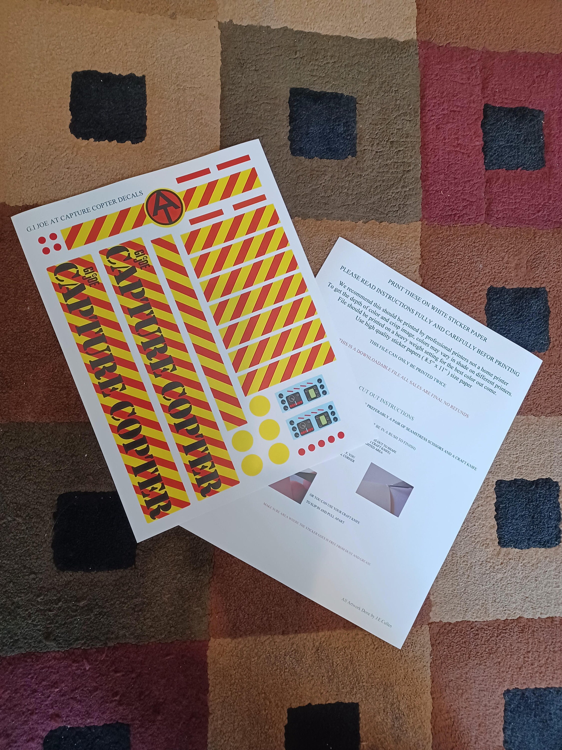 G.I. JOE AT Capture Copter Decals - Etsy