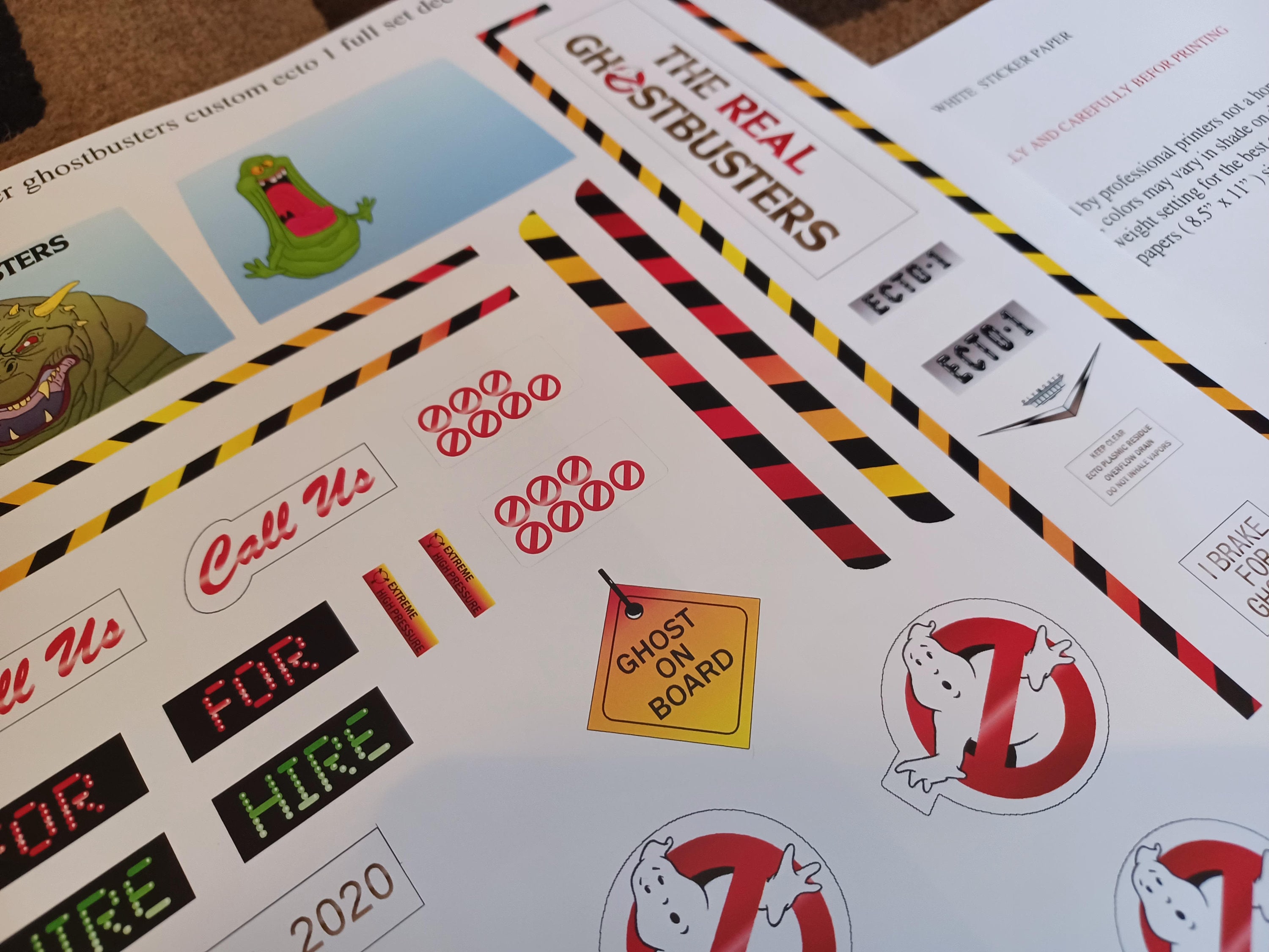 Kenner Ghostbusters Custom ECTO 1 Full Set Decals - Etsy