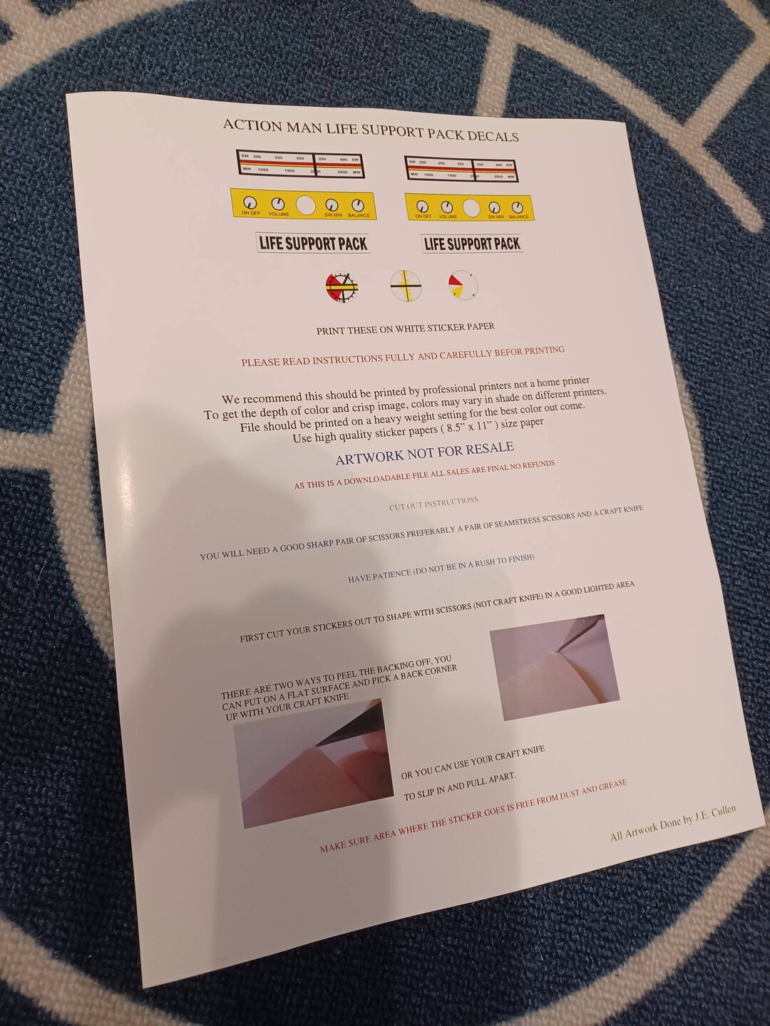 ACTION MAN Life Support Decals - Etsy