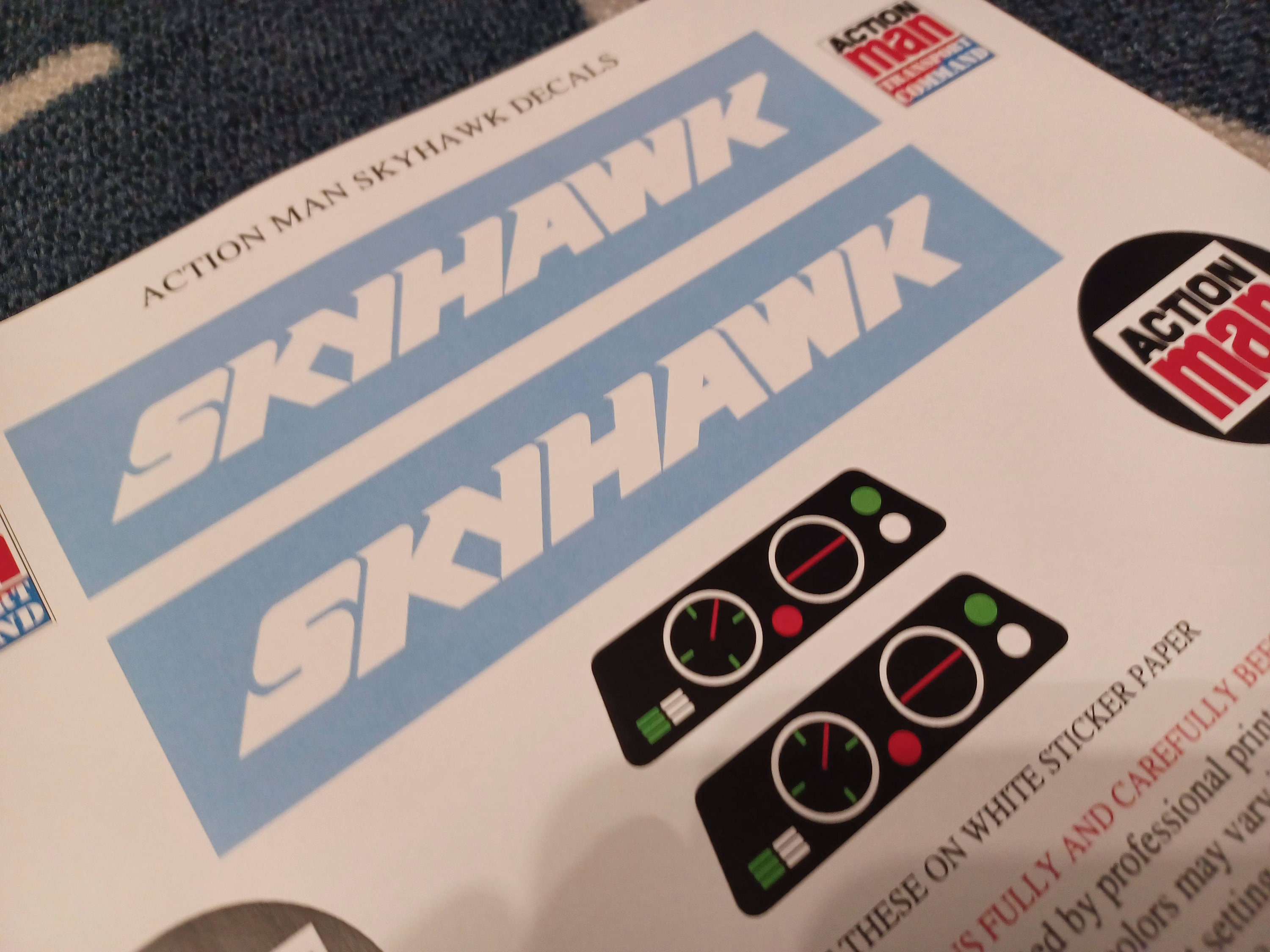 Action Man Skyhawk DECALS - Etsy