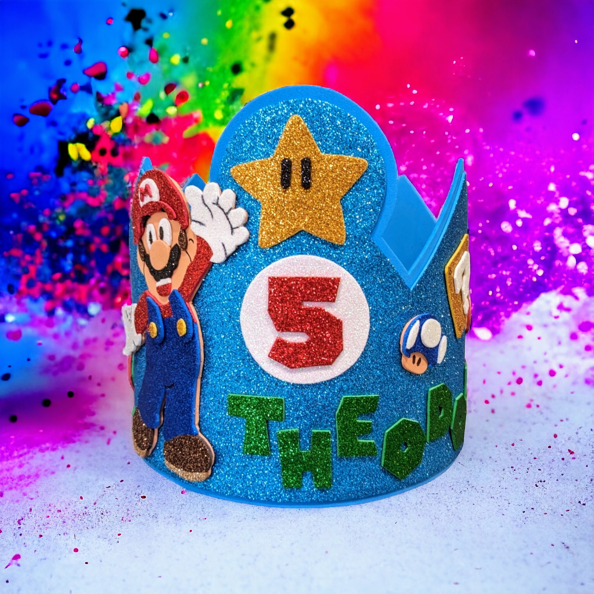 Mario Bros Birthday Crown. Super Mario Bros Theme Party. Personalized ...