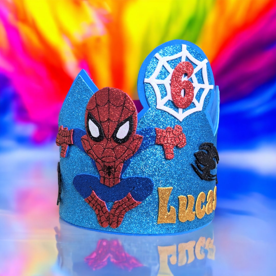Spiderman Birthday Crown. Super Heroes Theme Party. Personalized Crown ...
