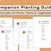 Printable Companion Planting Chart Quick Garden Reference - Etsy
