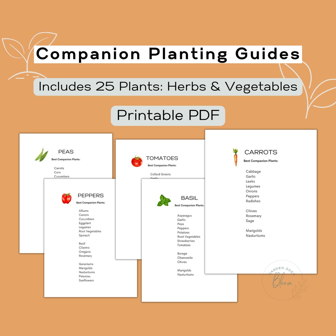 Printable Companion Planting Chart | Quick Garden Reference Guide PDF ...