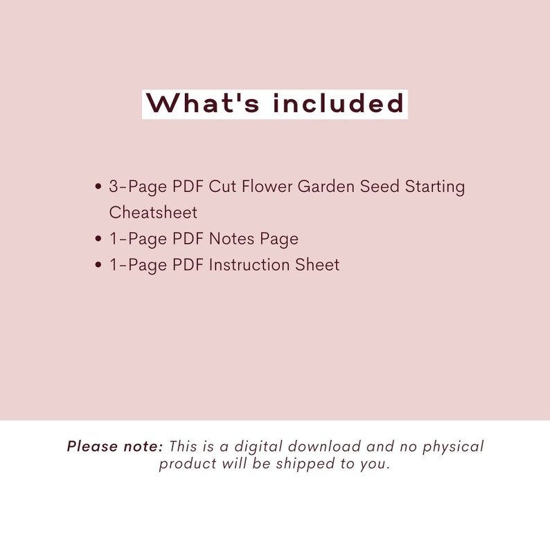 Cut Flower Garden Planner | Seed Starting Cheat Sheet (PDF) - Etsy