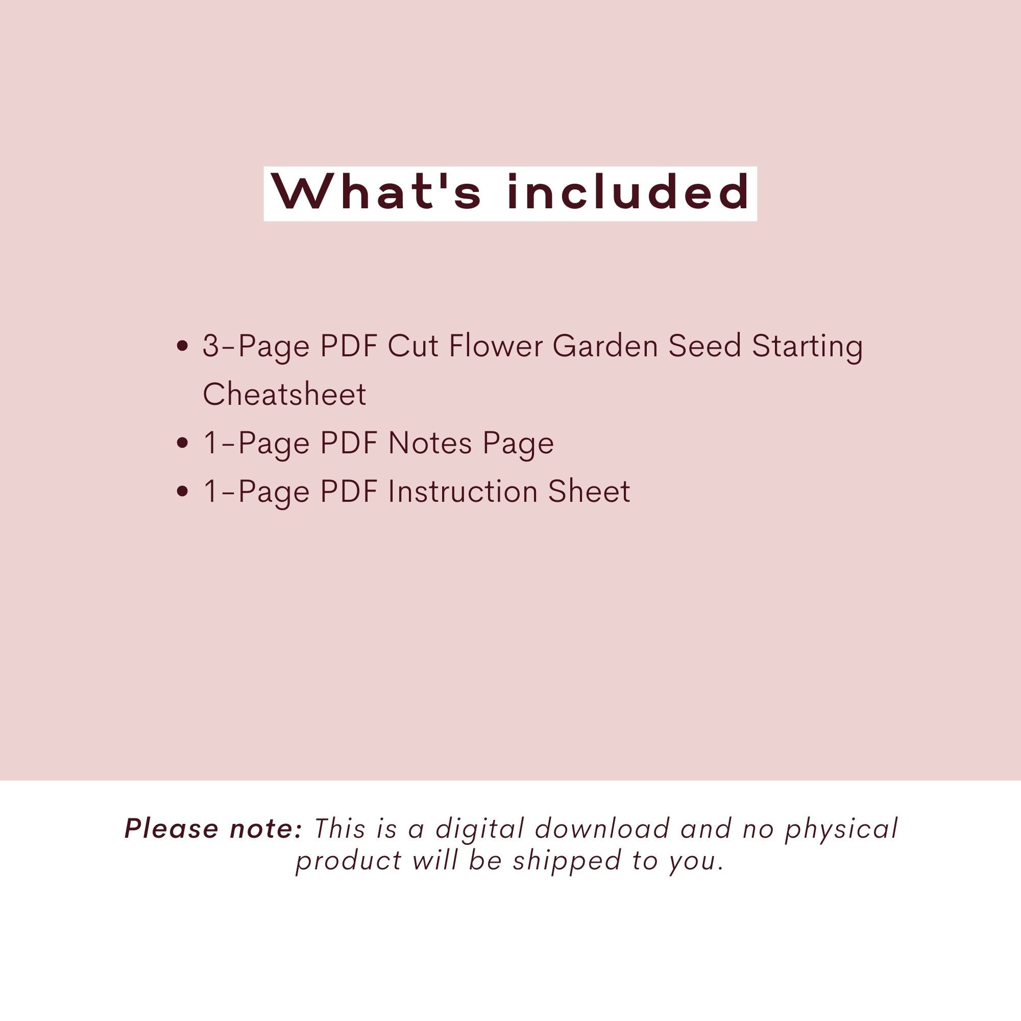 Cut Flower Garden Planner | Seed Starting Cheat Sheet (PDF) - Etsy