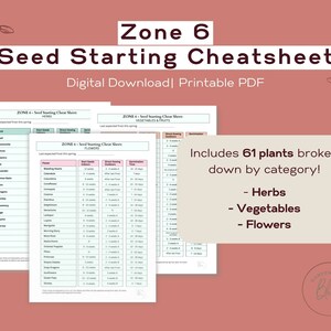 Zone 6 Seed Starting Cheat Sheet Planting Guide Printable Seed Starting ...