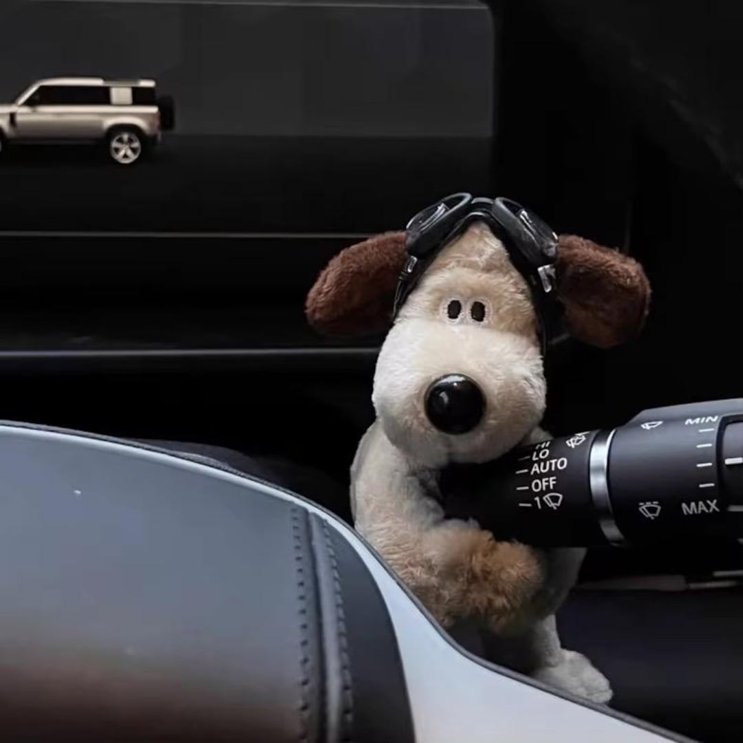 Aviator Dog Dashboard Plush Car Decor | Driving Buddy Car Ornament ...