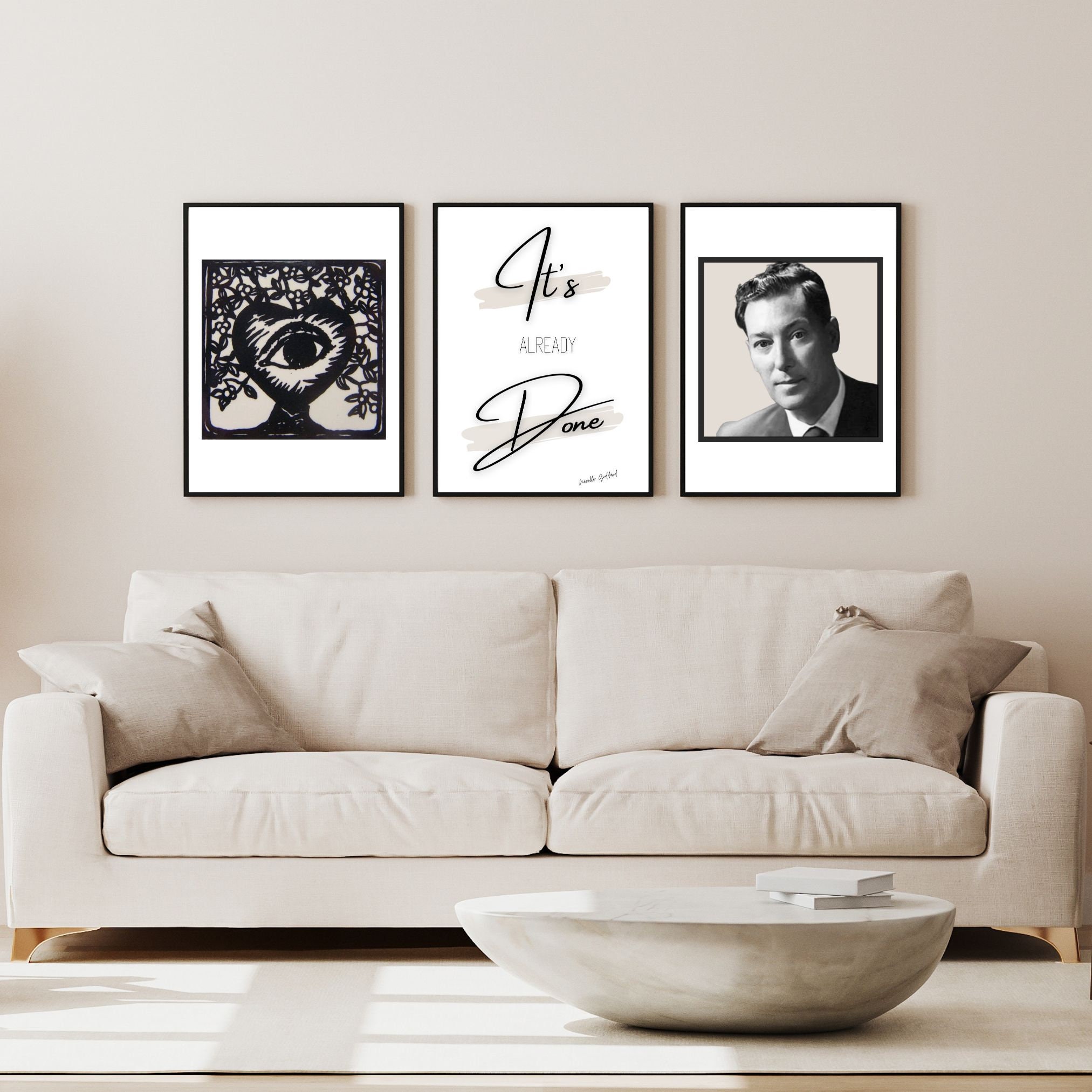 Neville Goddard Art, 3 Piece Set, Law of Assumption, Positive Quote ...