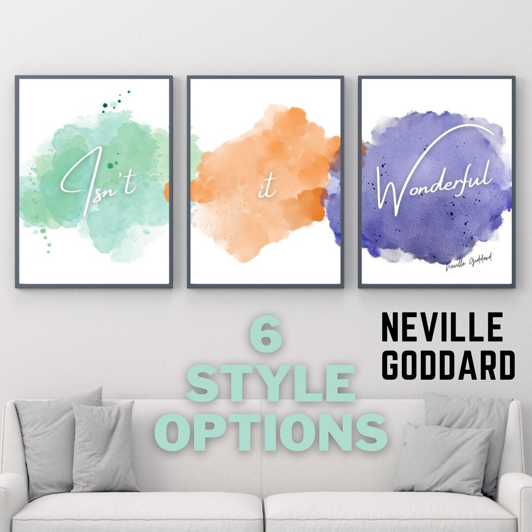 Neville Goddard Art, 3 Piece Set, Law of Assumption, Positive Quote ...