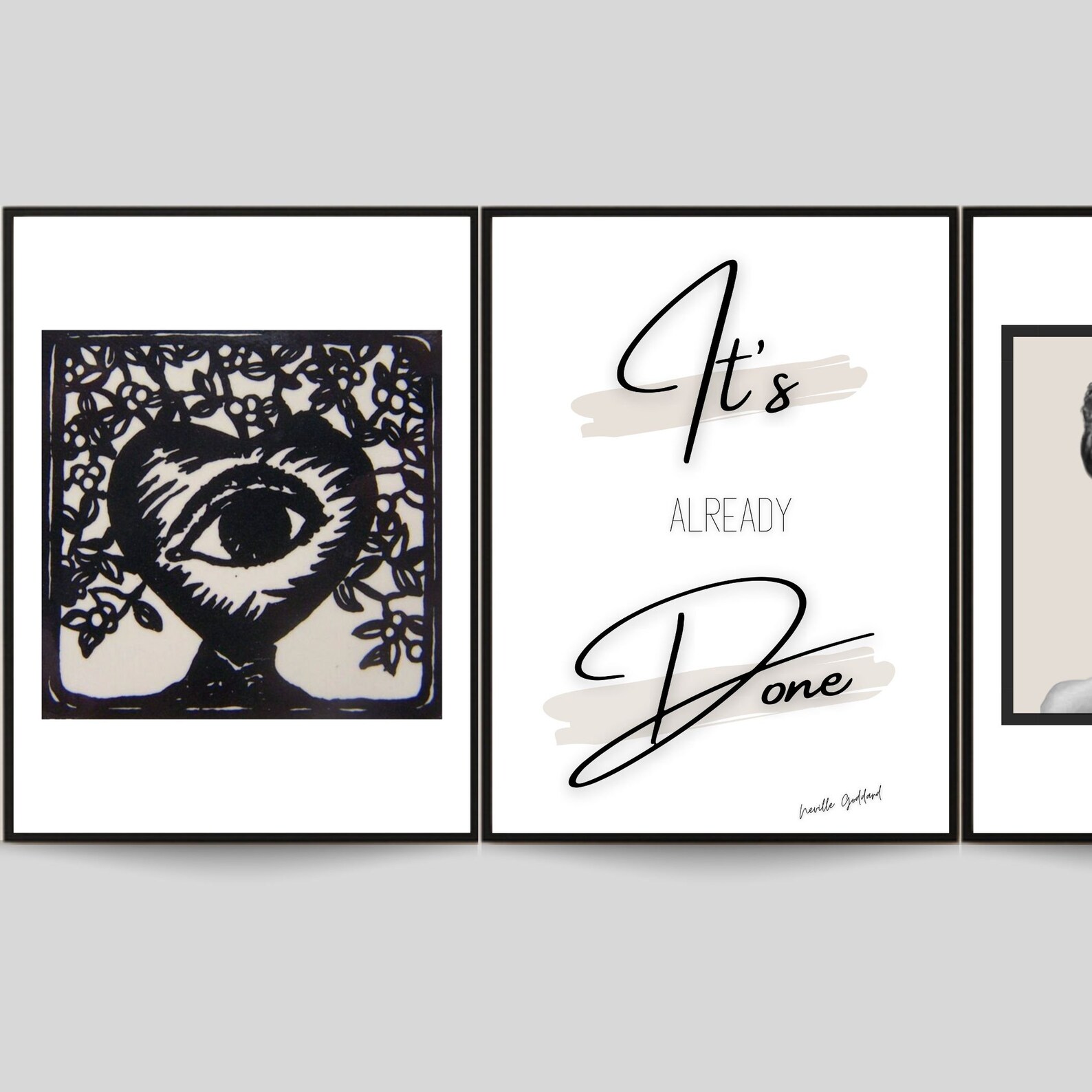 Neville Goddard Art, 3 Piece Set, Law of Assumption, Positive Quote ...