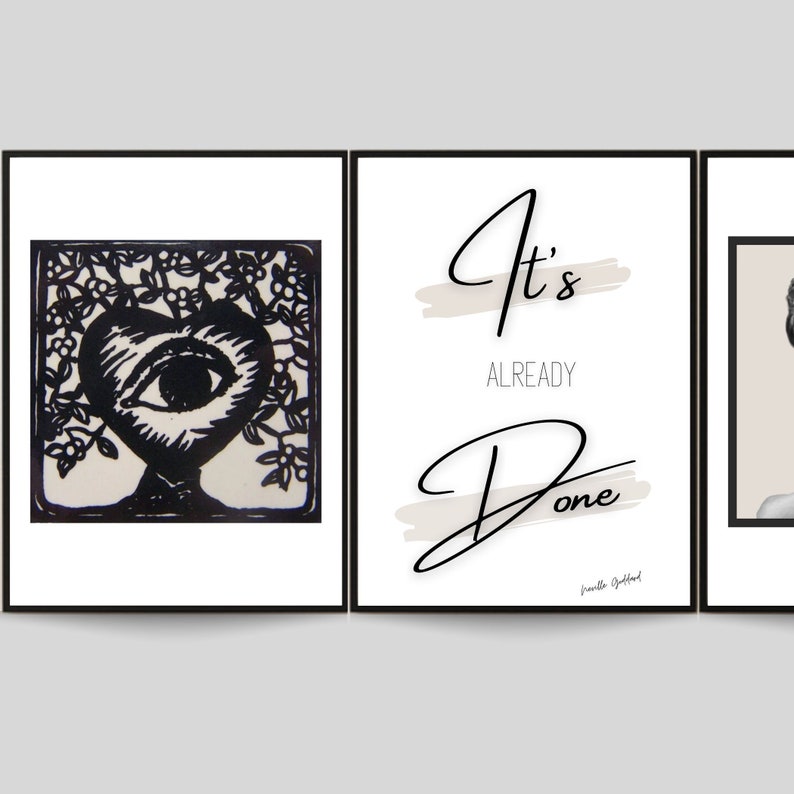 Neville Goddard Art, 3 Piece Set, Law of Assumption, Positive Quote ...