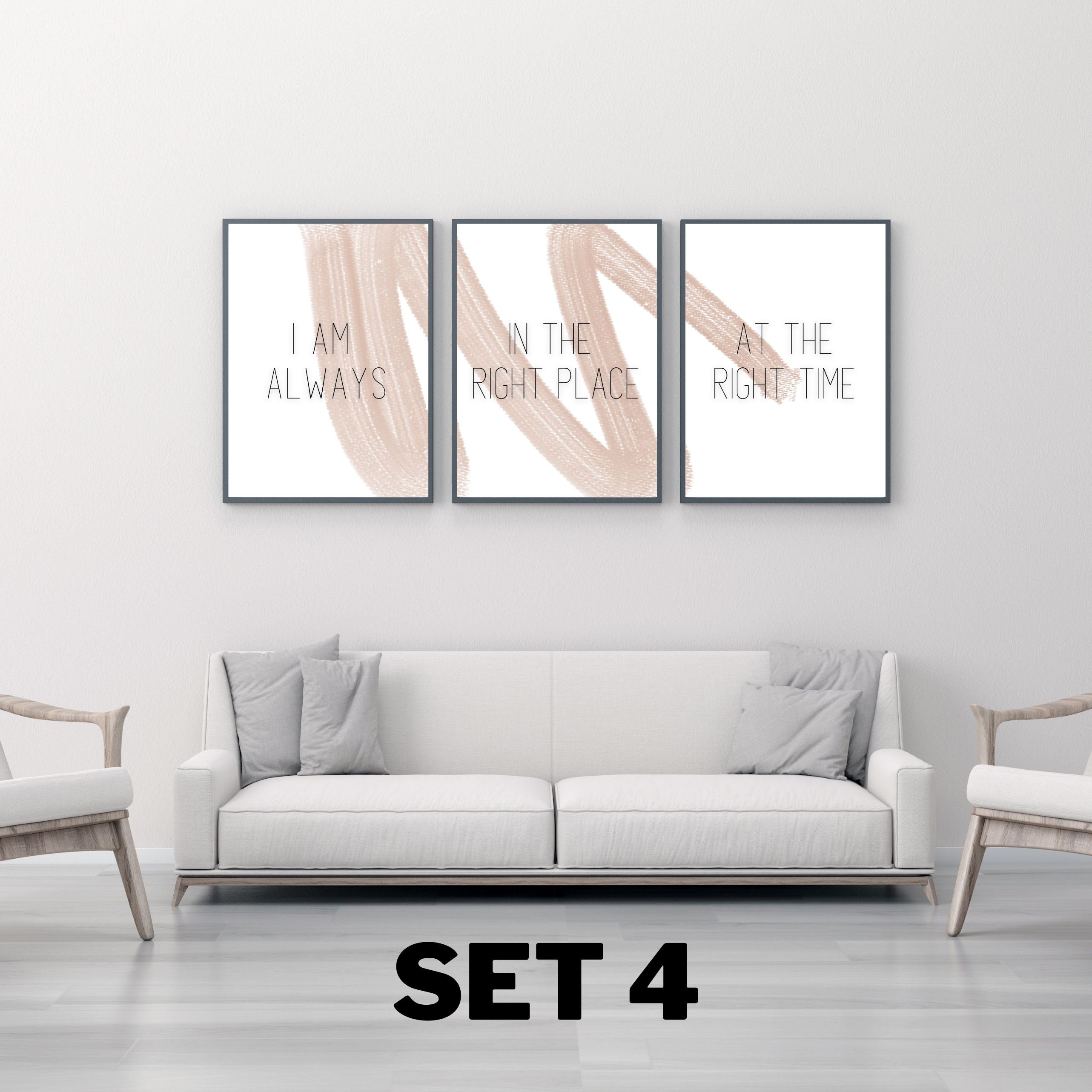 Affirmation Wall Art, 3 Piece Set, Manifestation Wall Art, Positive ...