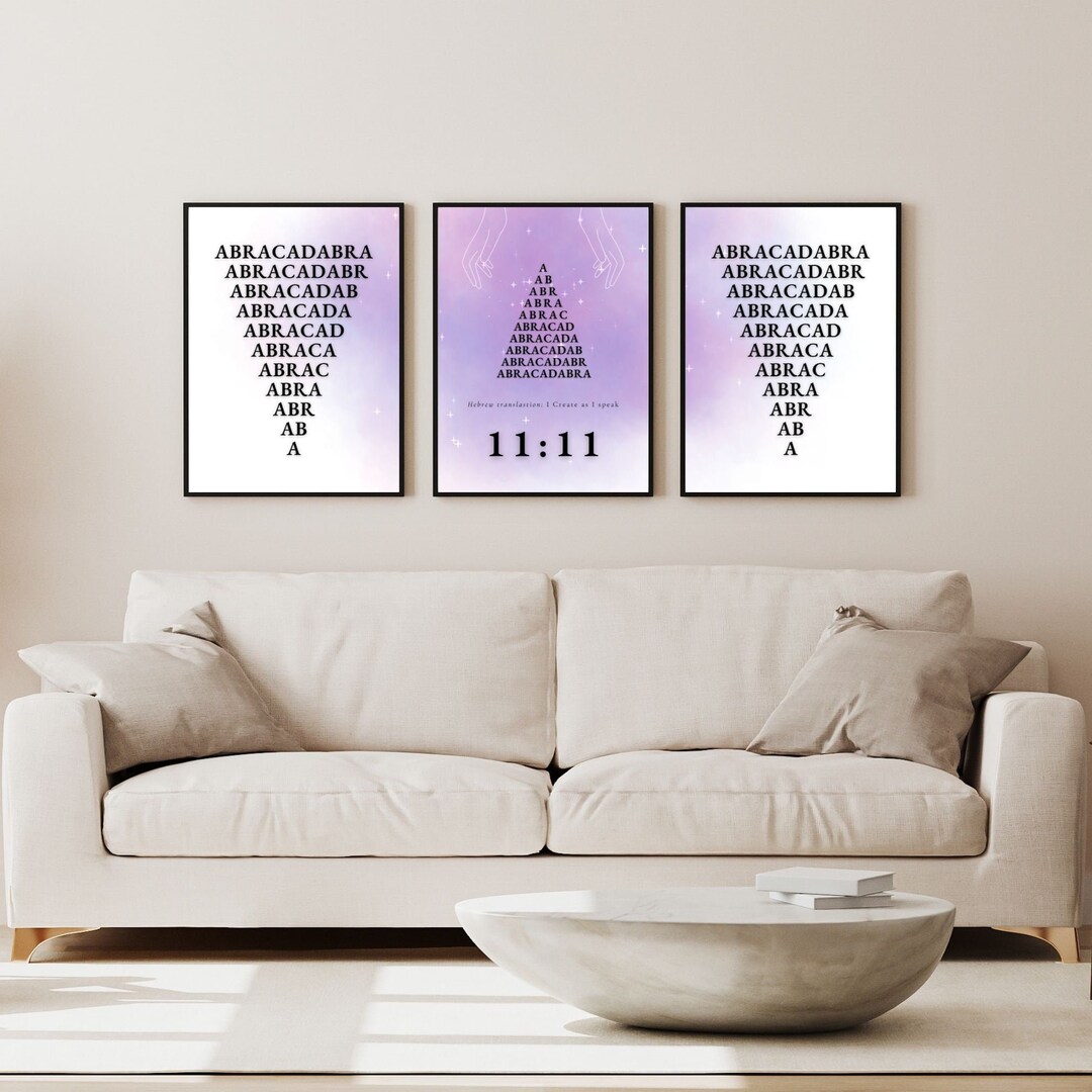 Affirmation Poster, Set of 3 ABRA CADABRA, 11:11, Manifestation Wall ...