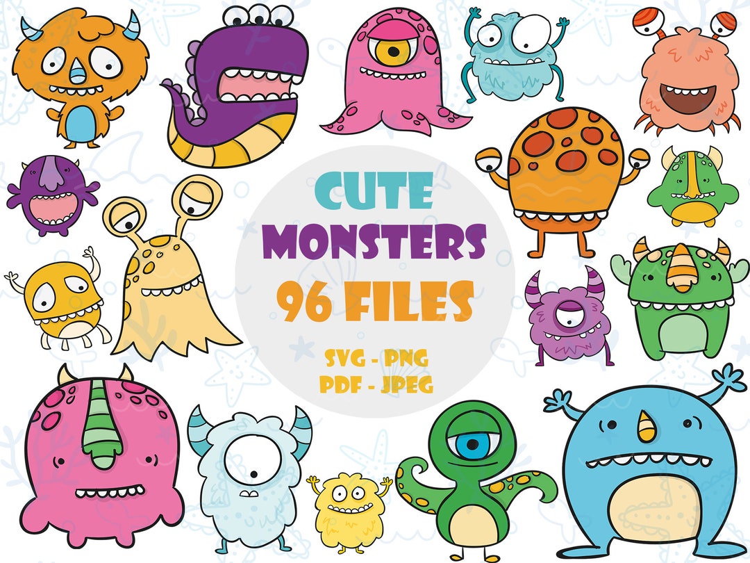 Cute Monster SVG, Monster Birthday SVG, Monsters Svg, Monster Clipart ...