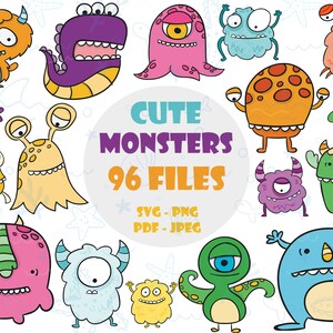 Cute Monster SVG, Monster Birthday SVG, Monsters Svg, Monster Clipart ...