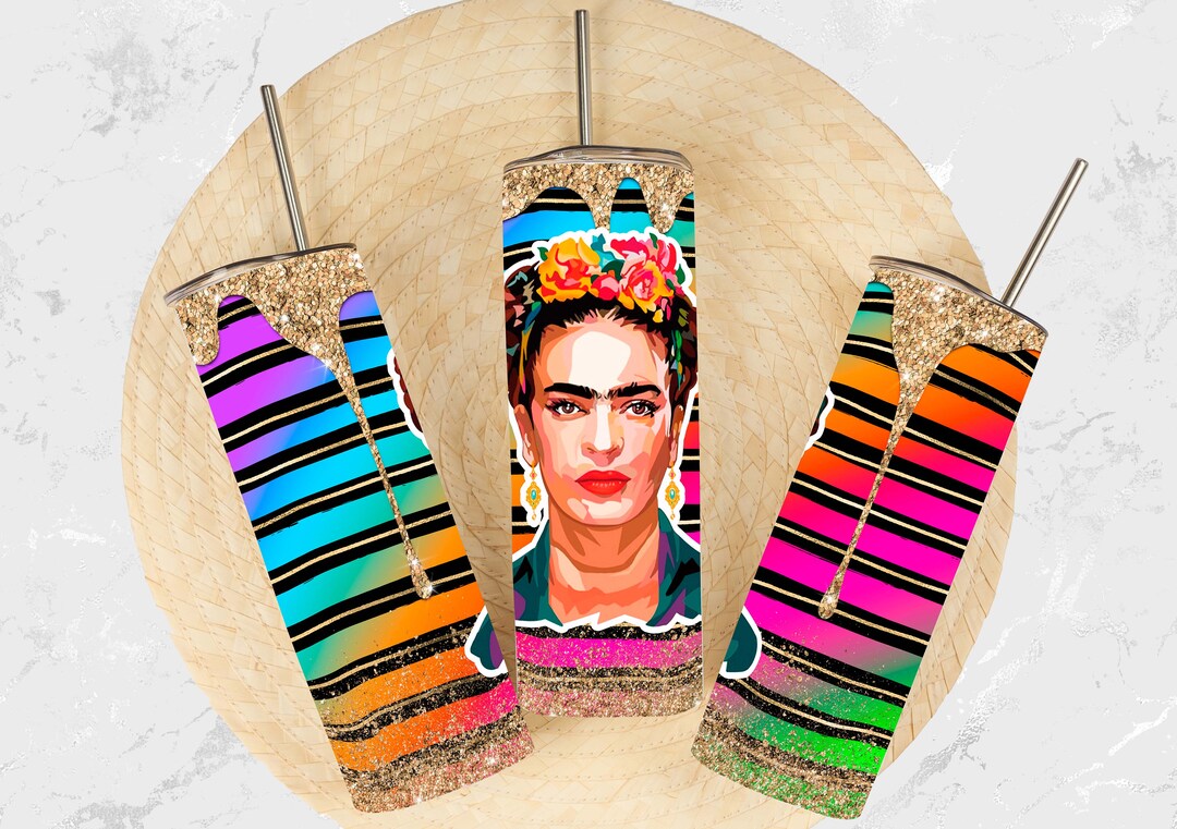 Frida Kahlo Wrap PNG. Frida Wrap PNG. Sarape Frida 20 Oz Thin Straight ...