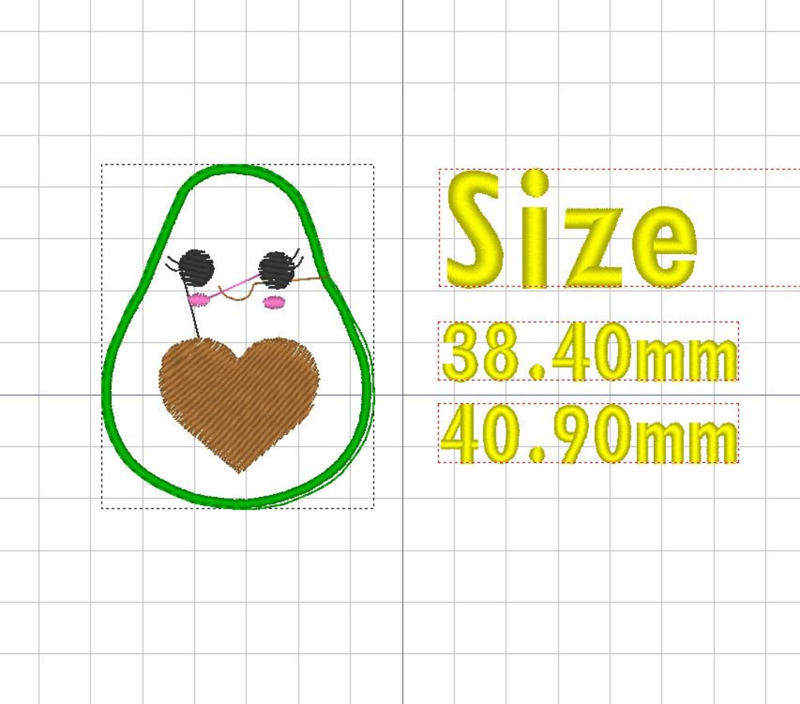 Filled and Applique Machine Embroidery Design | Adorable Avocado, Pes ...