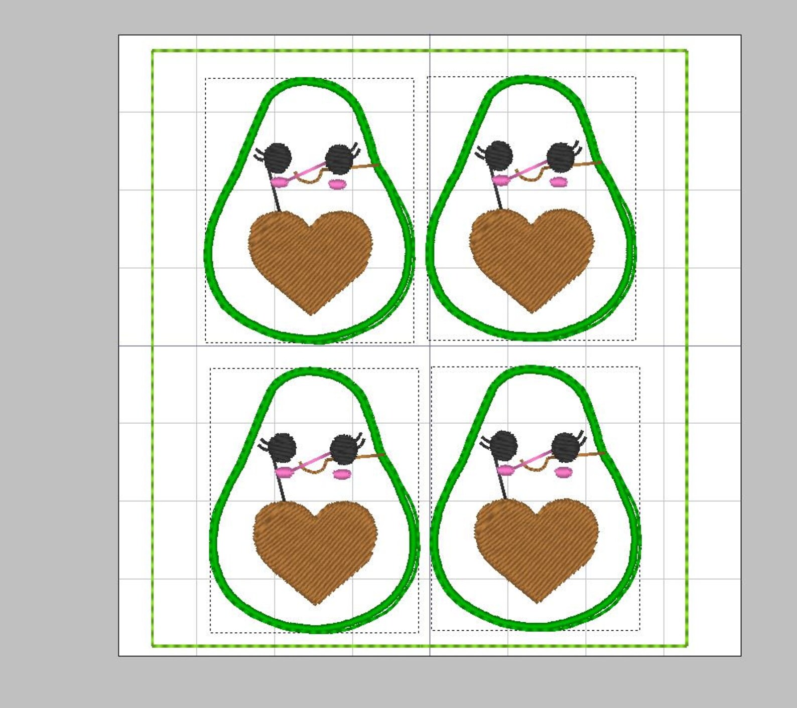 Filled and Applique Machine Embroidery Design | Adorable Avocado, Pes ...