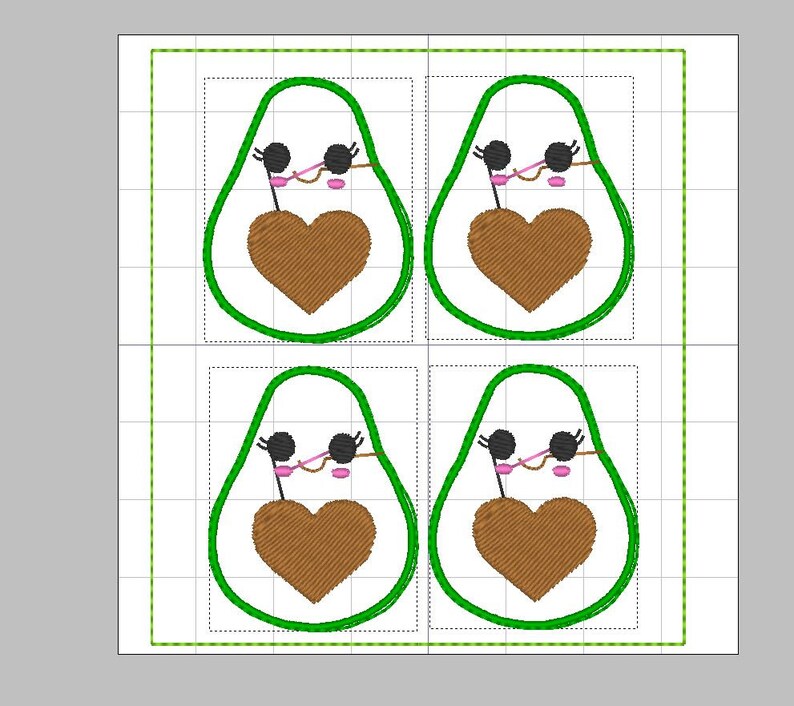 Filled and Applique Machine Embroidery Design | Adorable Avocado, Pes ...
