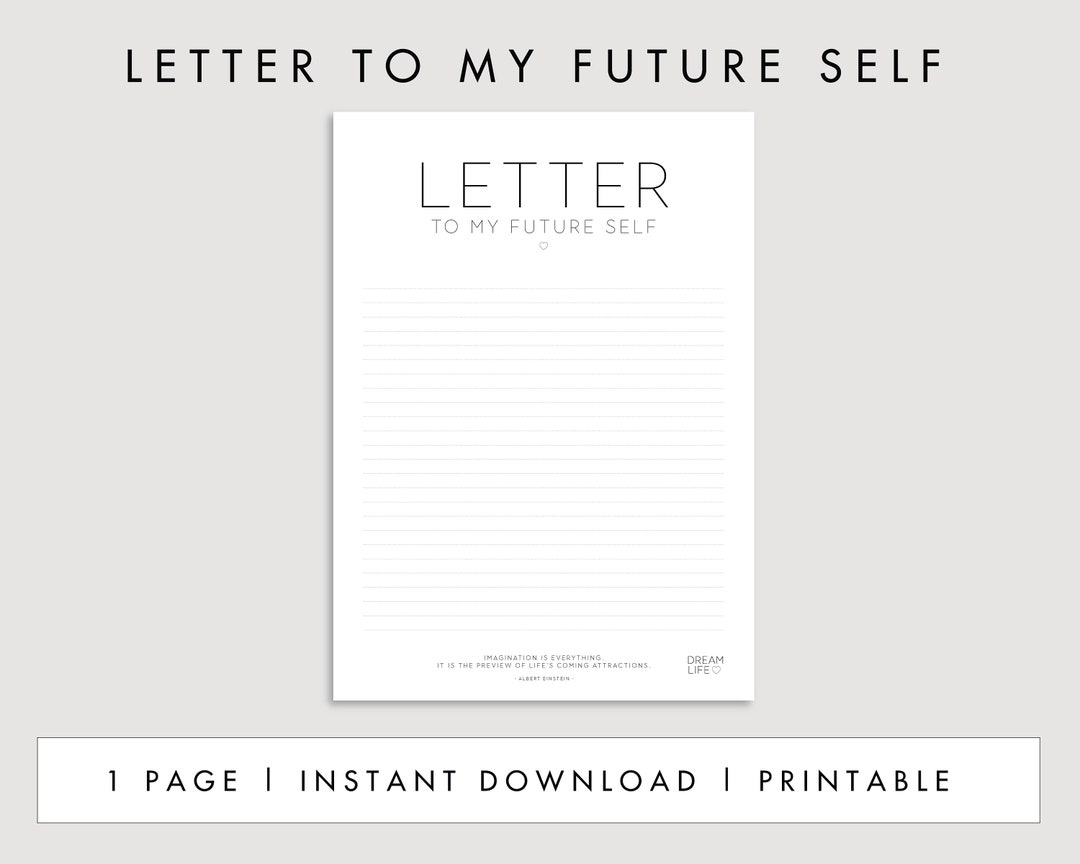 Letter to My Future Self - 1 Page Printable PDF - Etsy