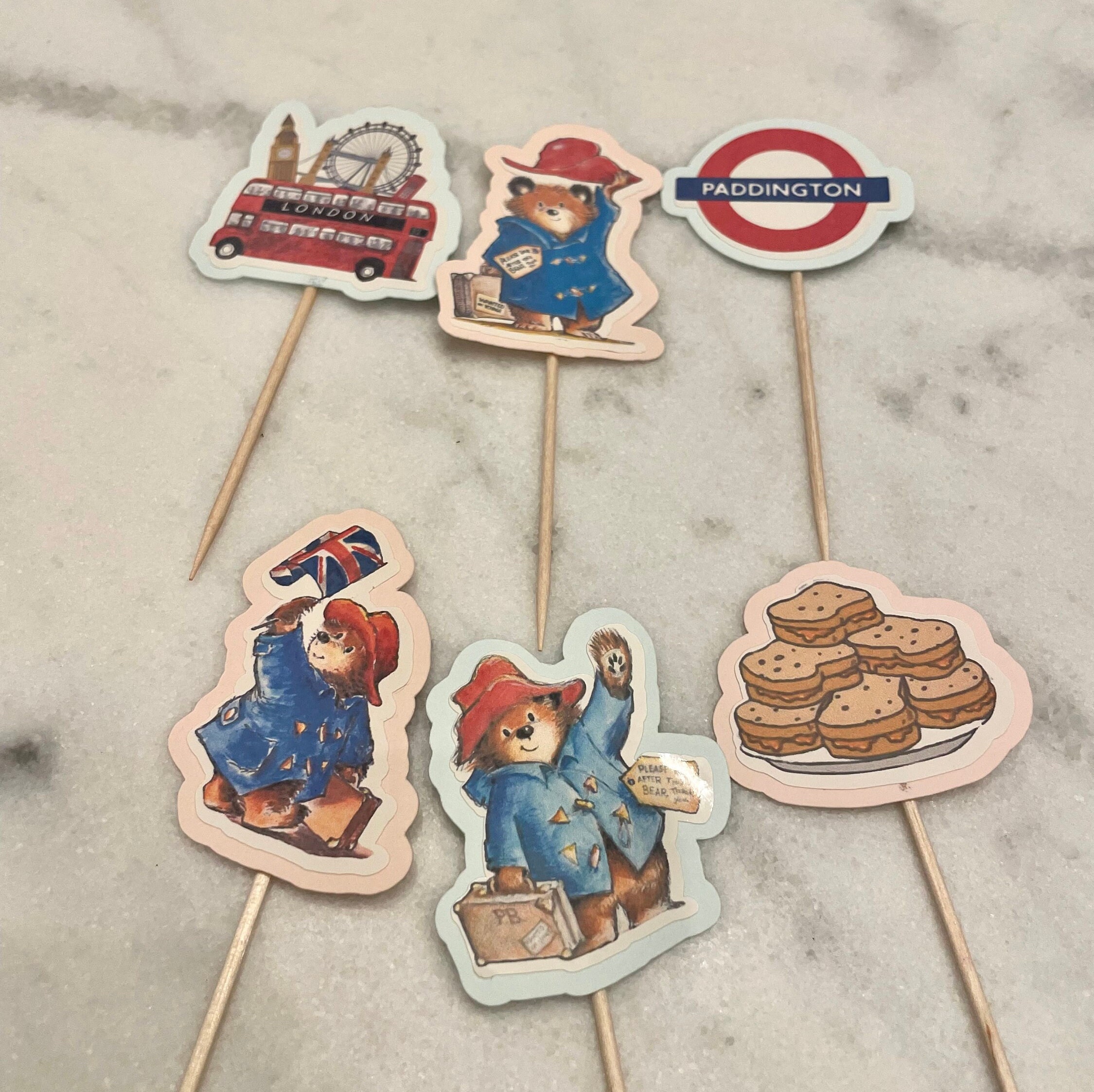 Paddington Bear Cupcake Toppers Birthday Party 12 Pack Yellow - Etsy