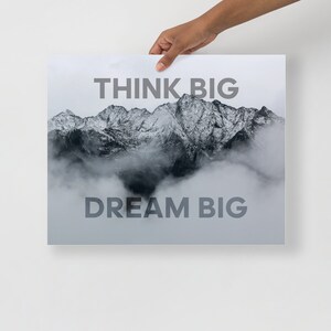 Think Big, Dream Big - Motivational Wall Art Print | UNFRAMED PRINT ...