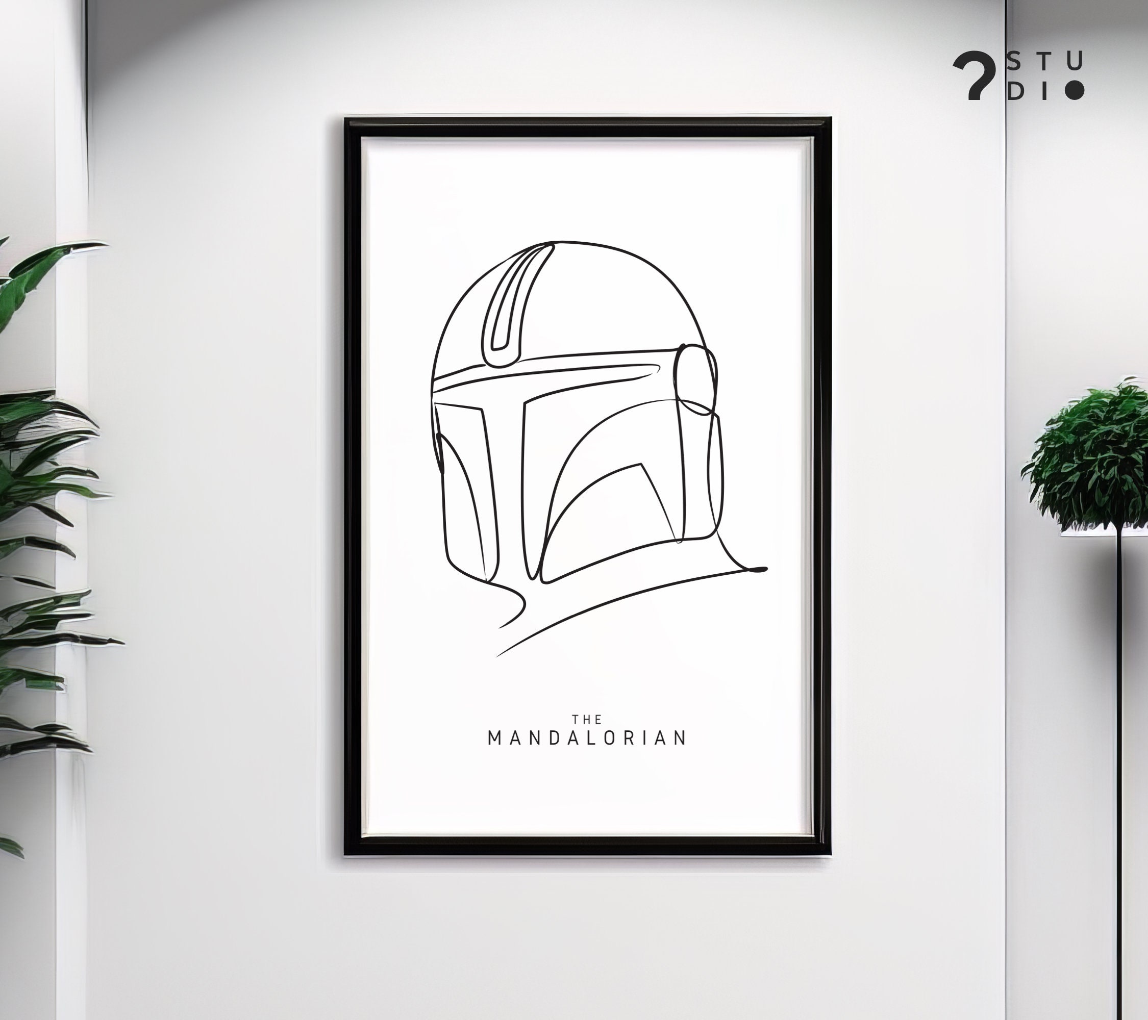 The Mandalorian Poster - DIGITAL DOWNLOAD, Wall Art, Line Art Print ...