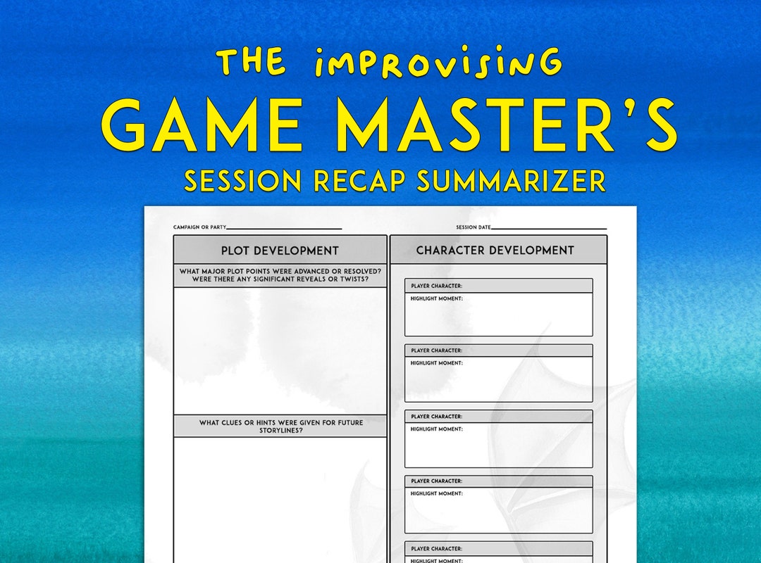 Dnd Session Recap Summarizer | the Improvising Game Master - Etsy