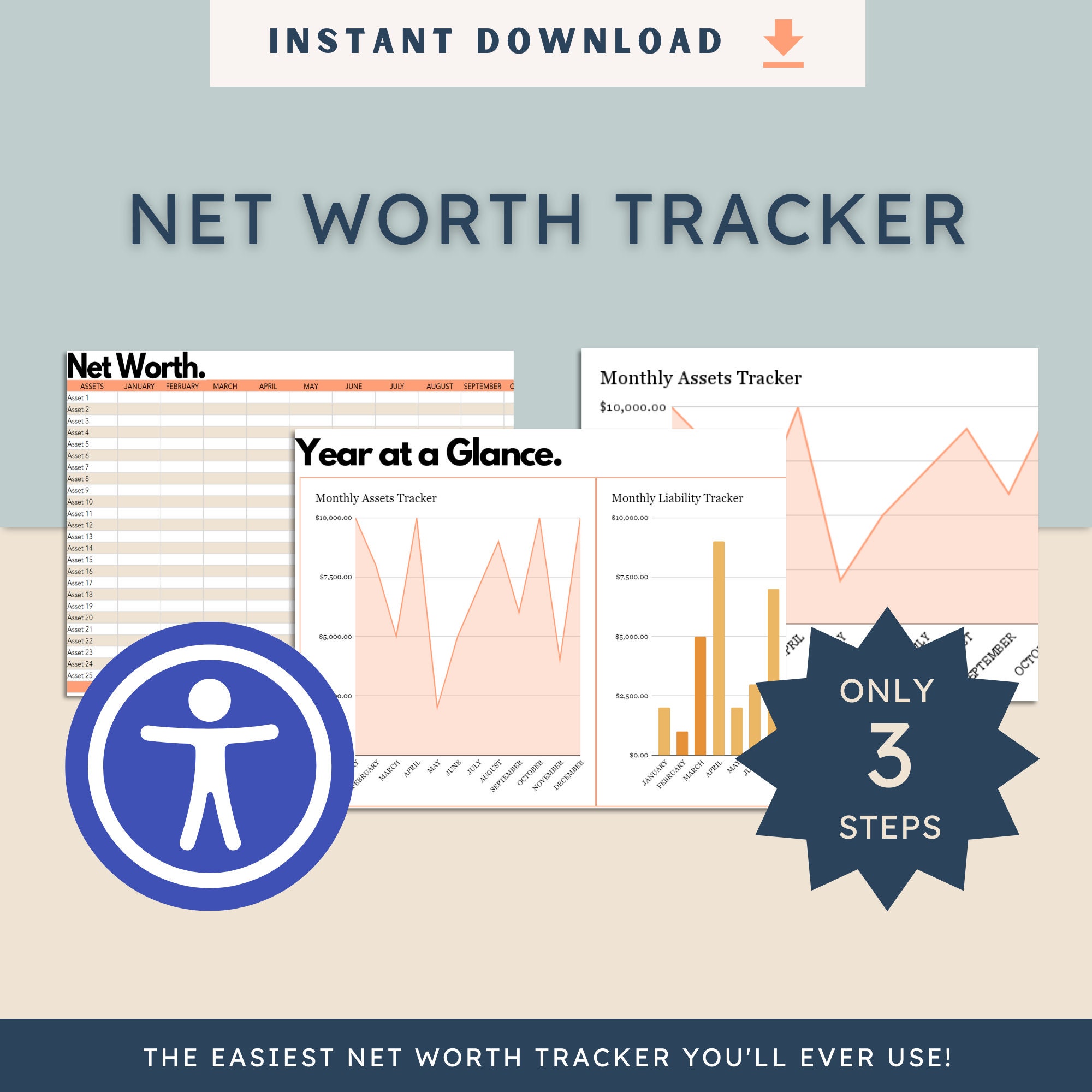 Personal Finance Budget Tracker - Net Worth Planner and Tracker - Etsy