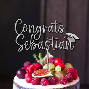 Congrats Grad Cake Topper Congratulations Graduation Party Decor ...